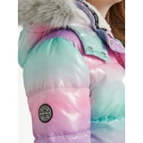 Justice Girls Puffer Jacket with Faux Fur Lined Hood, Sizes 5-18 ...