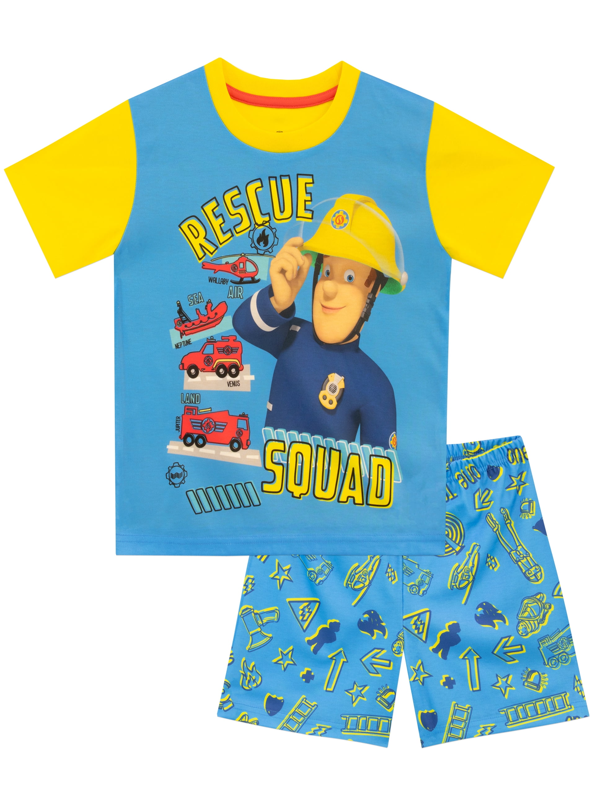 Fireman Sam Boys Rescue Squad Short Pajamas Blue Sizes 2T-7 - Walmart.com