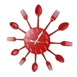 Kitchen Wall Clock Timelike 3D Removable - Red - Walmart.com