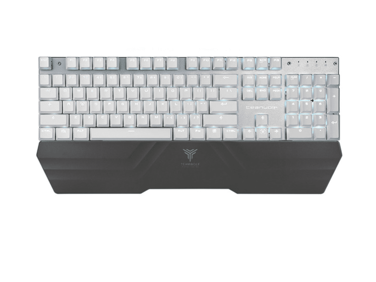 Team Wolf X20 2.4G wireless mechanical Keyboard-104 Key White Backlight ...
