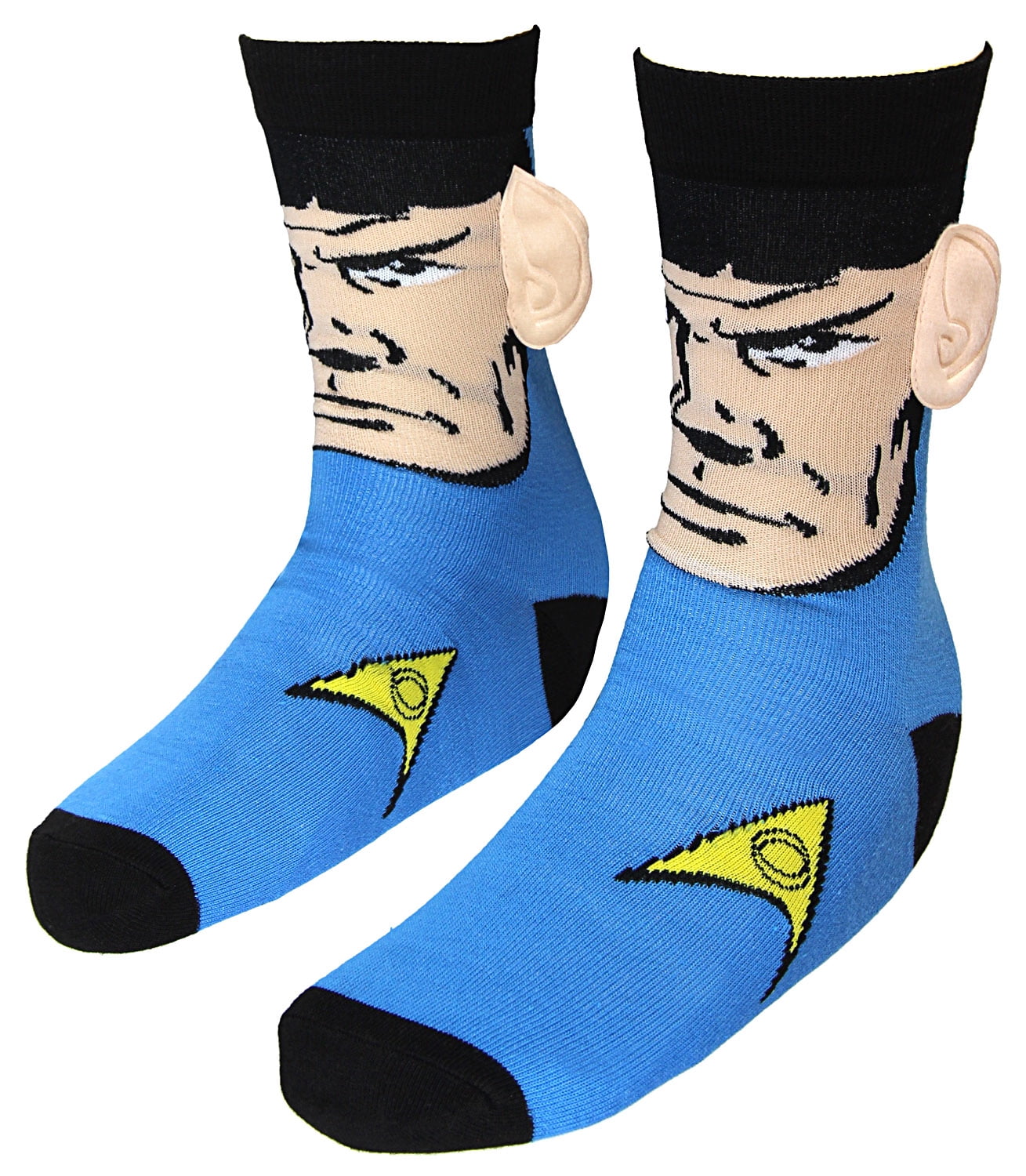 Star Trek - Spock Men's Blue Crew Socks with Jumbo Ears - Walmart.com ...