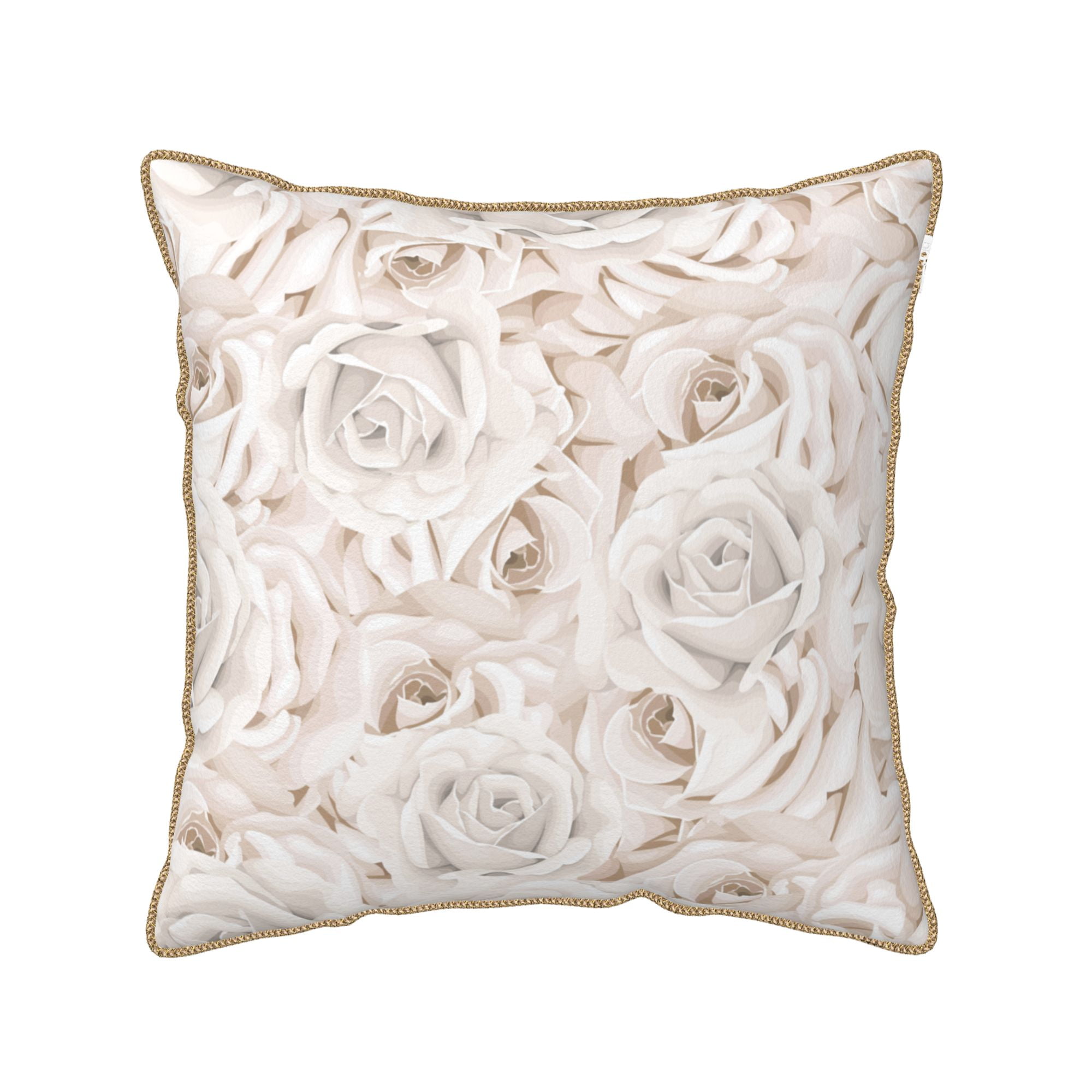 ZNDUO Retro Rose White Pattern Throw Pillows for Couch-Indoor ...