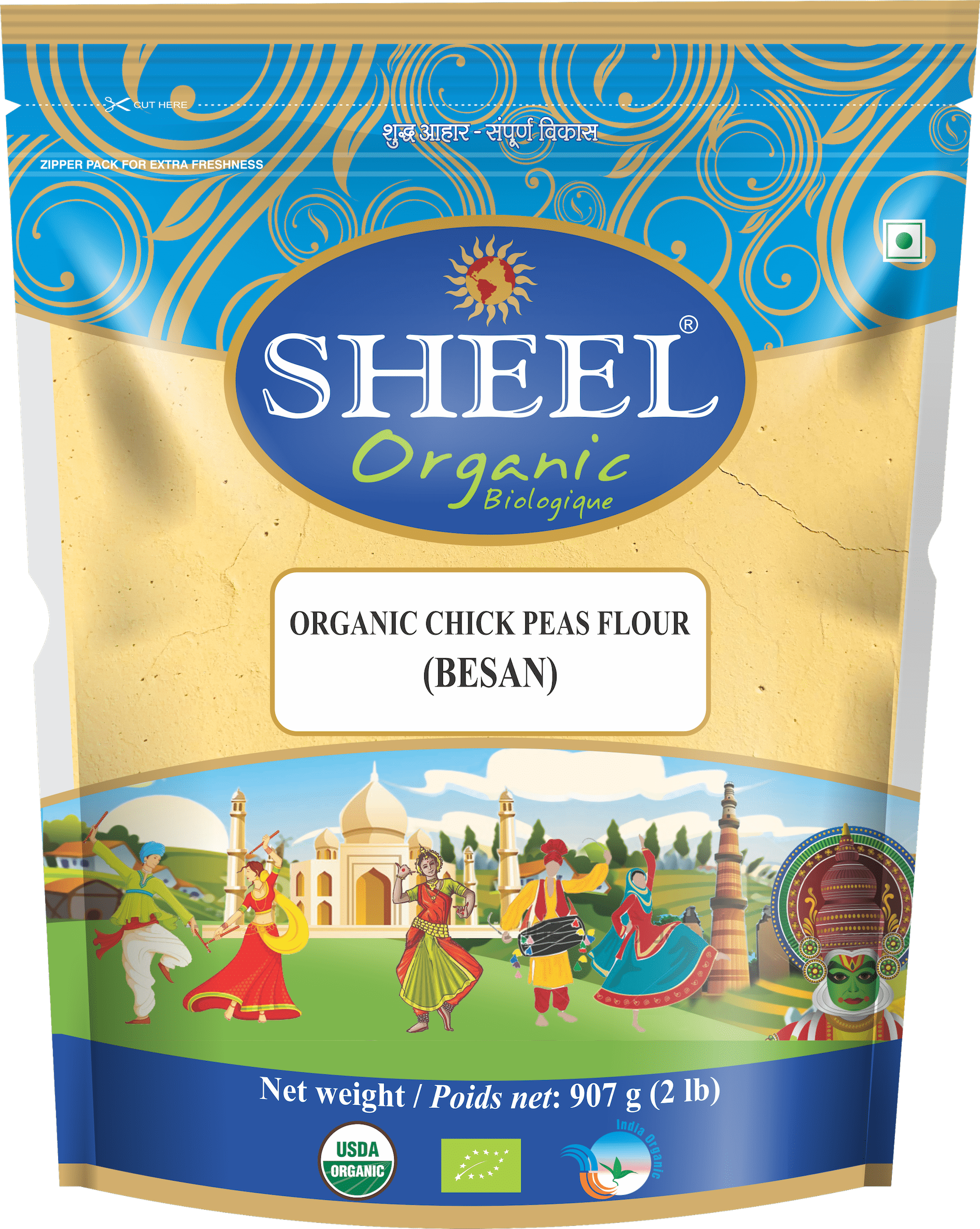 Sheel Organic Besan - Split Chick Peas Flour (2 Lbs) - Walmart.com