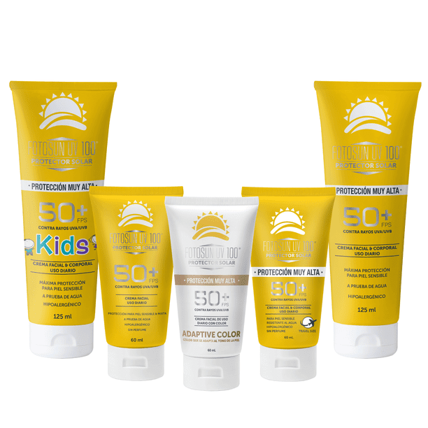 Protector Solar FPS 50+ Fotosun UV 100 Kit Familia con Bolsa de Regalo ...