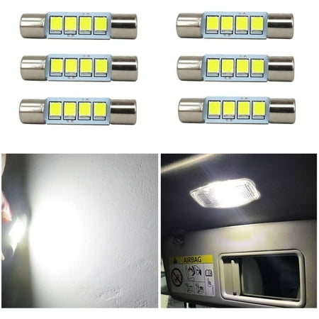 WLJH 6x Brighter White 6000k 12V 28mm 29mm Festoon 6614F Led Bulb Led ...