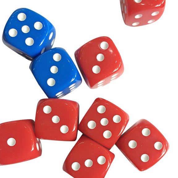 Jangslng 2 Pcs Dice 16mm Colorful Teaching Dice 6 Sided Smooth Edge Non ...