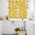 Abstract Kitchen Curtains Valance and Tier Set Modernism Yellow Color ...