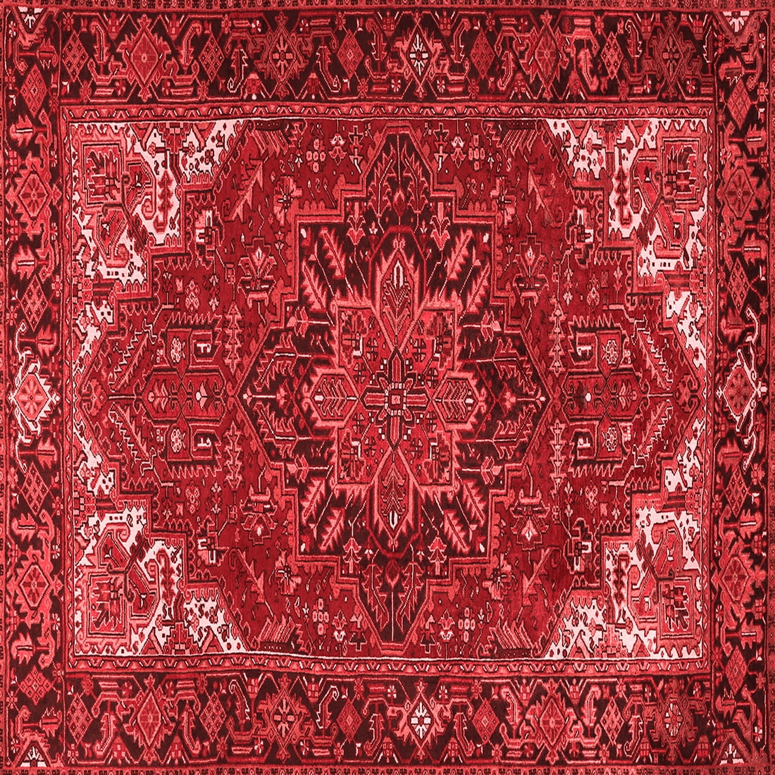 Ahgly Company Indoor Square Persian Red Traditional Area Rugs, 6 ...