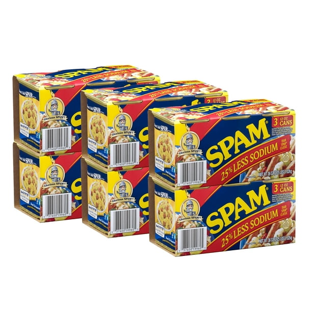 Hormel Spam with 25% Less Sodium, 18 pk./12 oz. - Walmart.com - Walmart.com