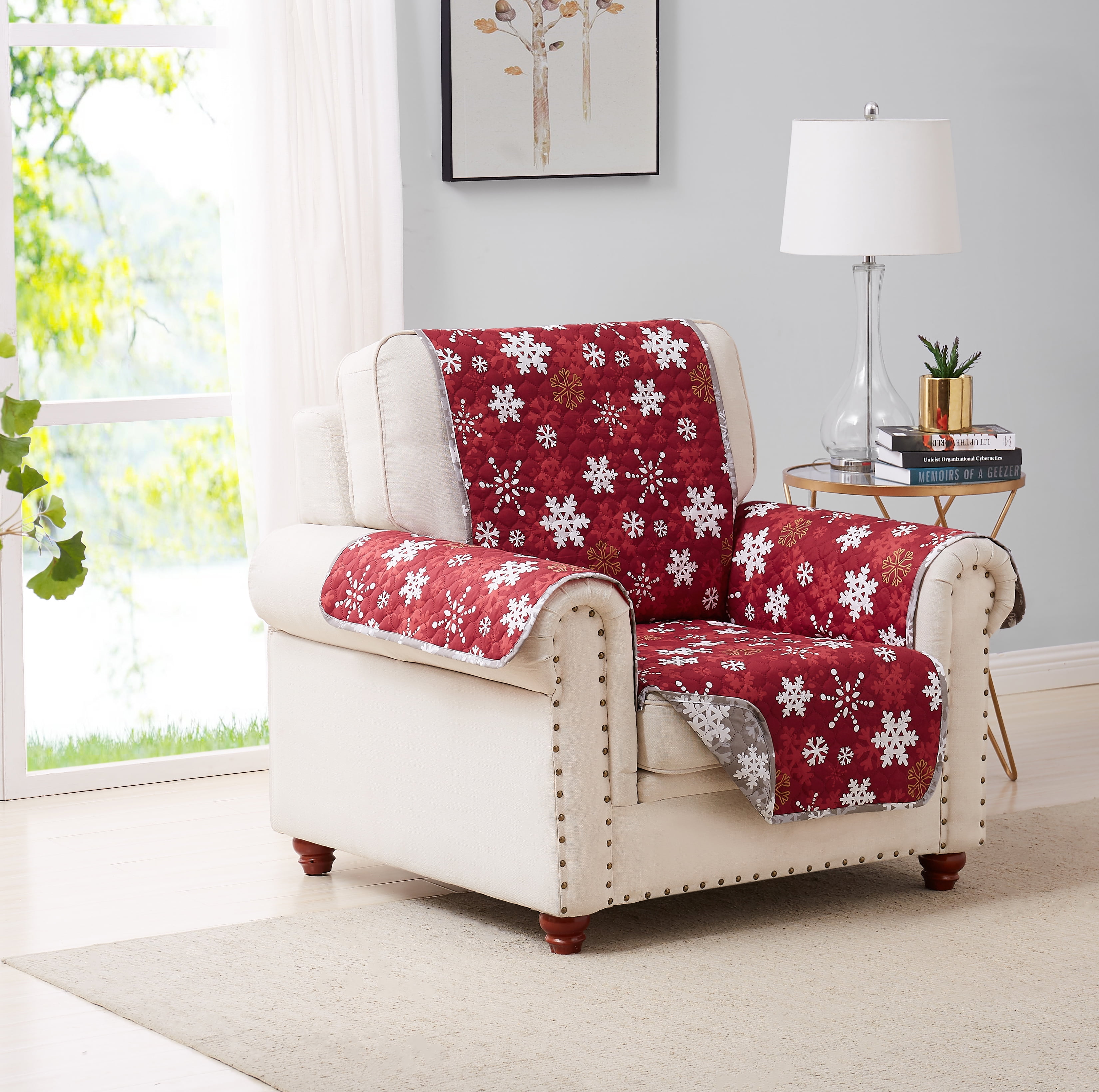 Snowflakes Reversible Furniture Protector Chair - Walmart.com