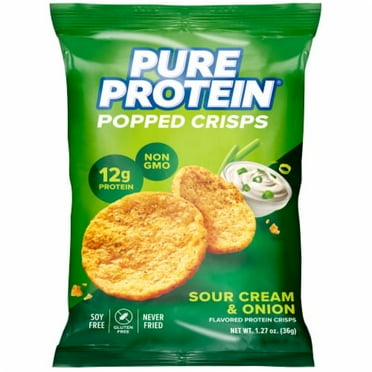 Pure Protein, Popped Crisps, Sour Cream and Onion Chips, 1 Count ...