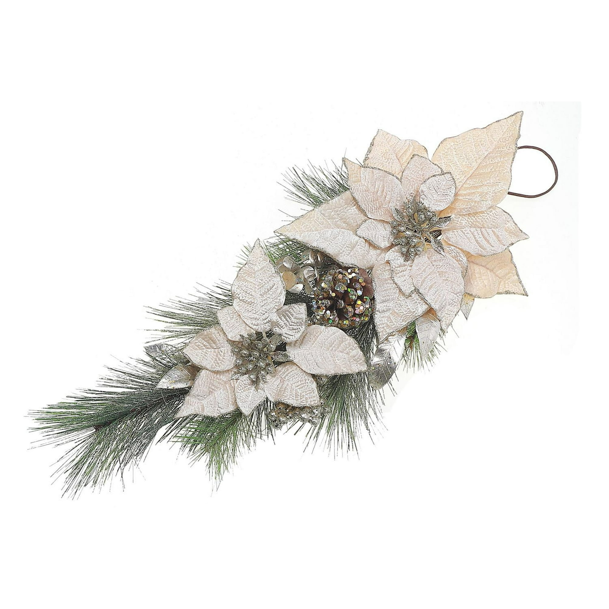 Click here for Ih Casadécor Poinsettia And Pinecone Door Hanger prices