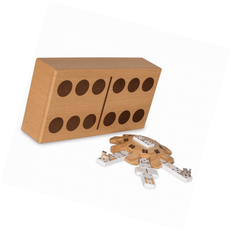 Mexican Train Complete Set with Double 12 Dominoes (Pips/Dots), Wooden ...