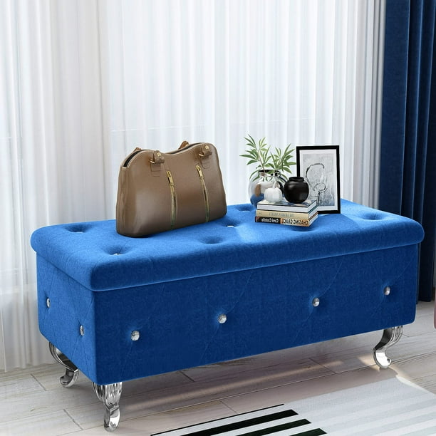 Awqm Upholstered Storage Ottoman Storage Ottoman Bench End Of Bed Bench
