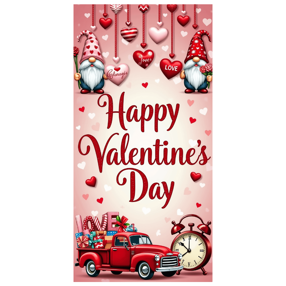 Click here for Yezdix Valentines Day Festive Gnome Banner Backdro... prices