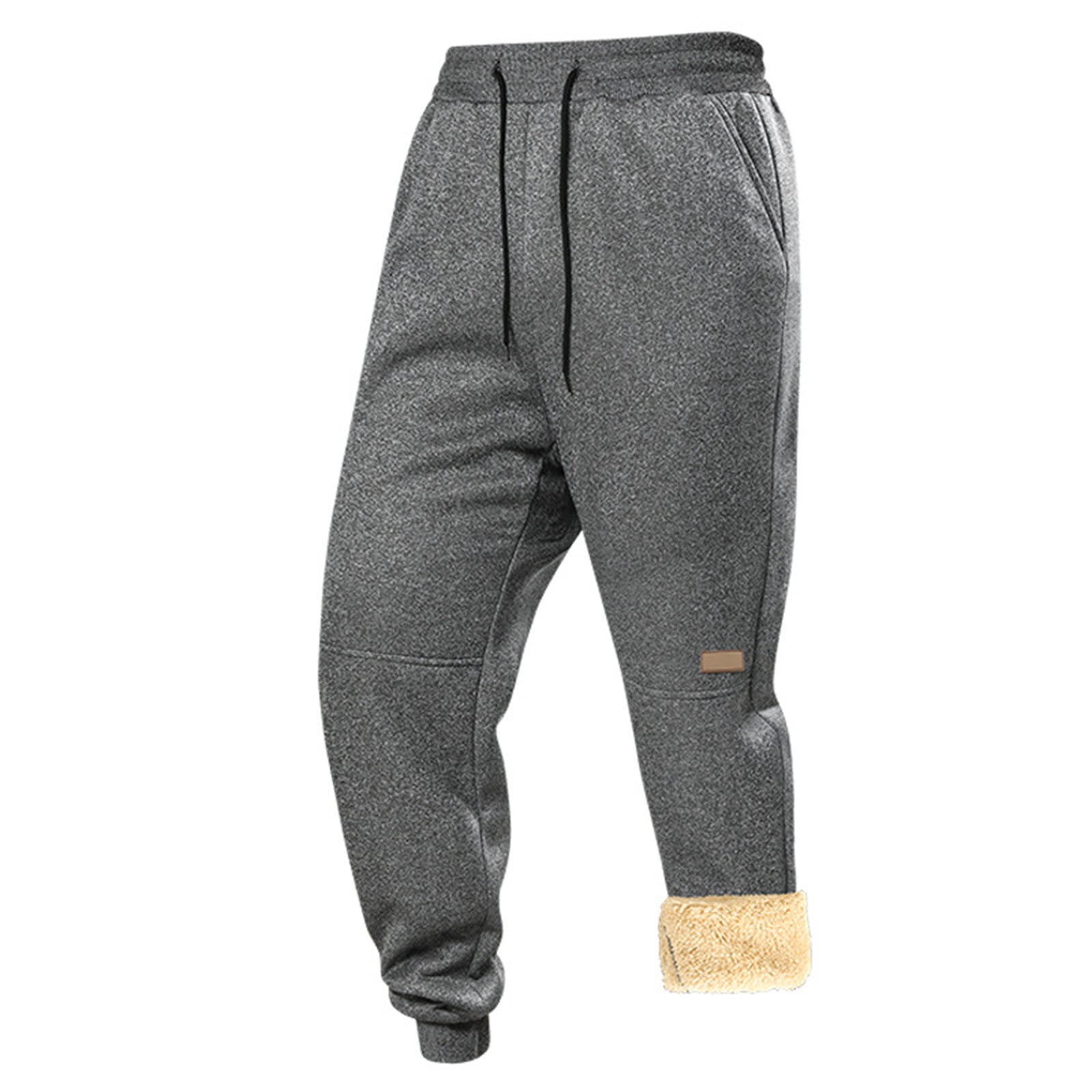 Click here for Igsxakp Mens Winter Solid Color Fleece-Lined Jogge... prices