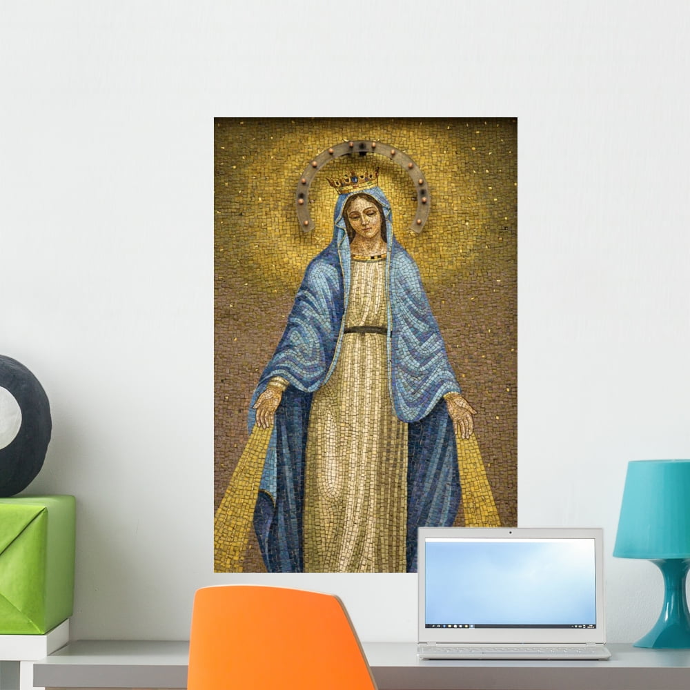 Mosaic Virgin Mary Wall Mural by Wallmonkeys Peel and Stick Graphic (24 ...