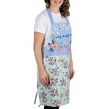 Mainstays Chef Kitchen Apron, 28" x 32" Floral Cotton Bib Apron with ...