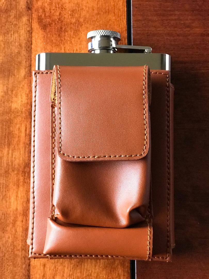 CF-884 golf flask set with a lighter pouch, 8 Oz flask, Stainless Steel ...