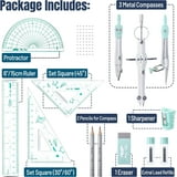 Mr. Pen Geometry Set, 13 pcs with compasses, triangles, ruler ...