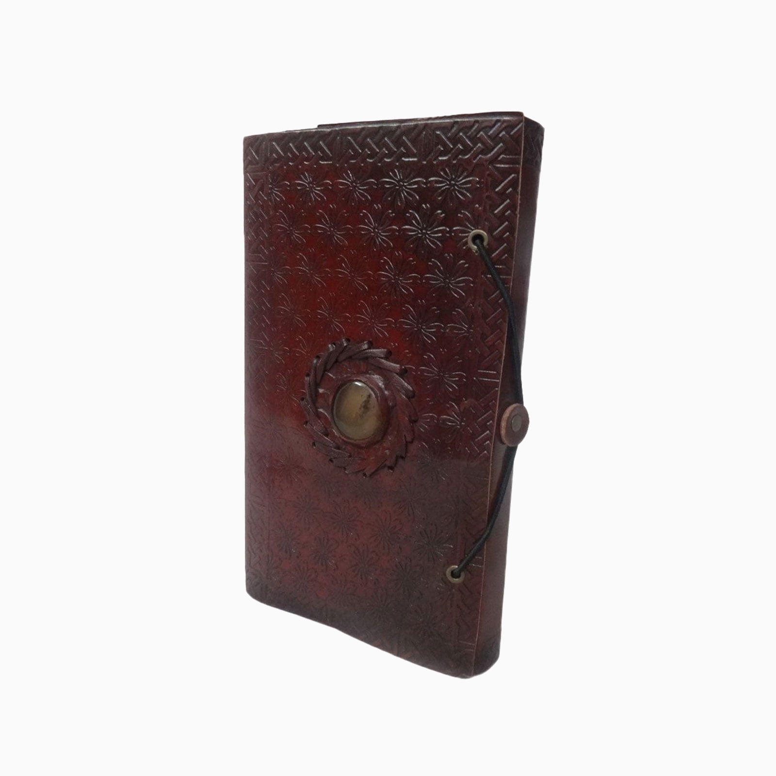 Genuine Leather Journal,Stone Studded Diary,Plain Pages Brown Notebook ...