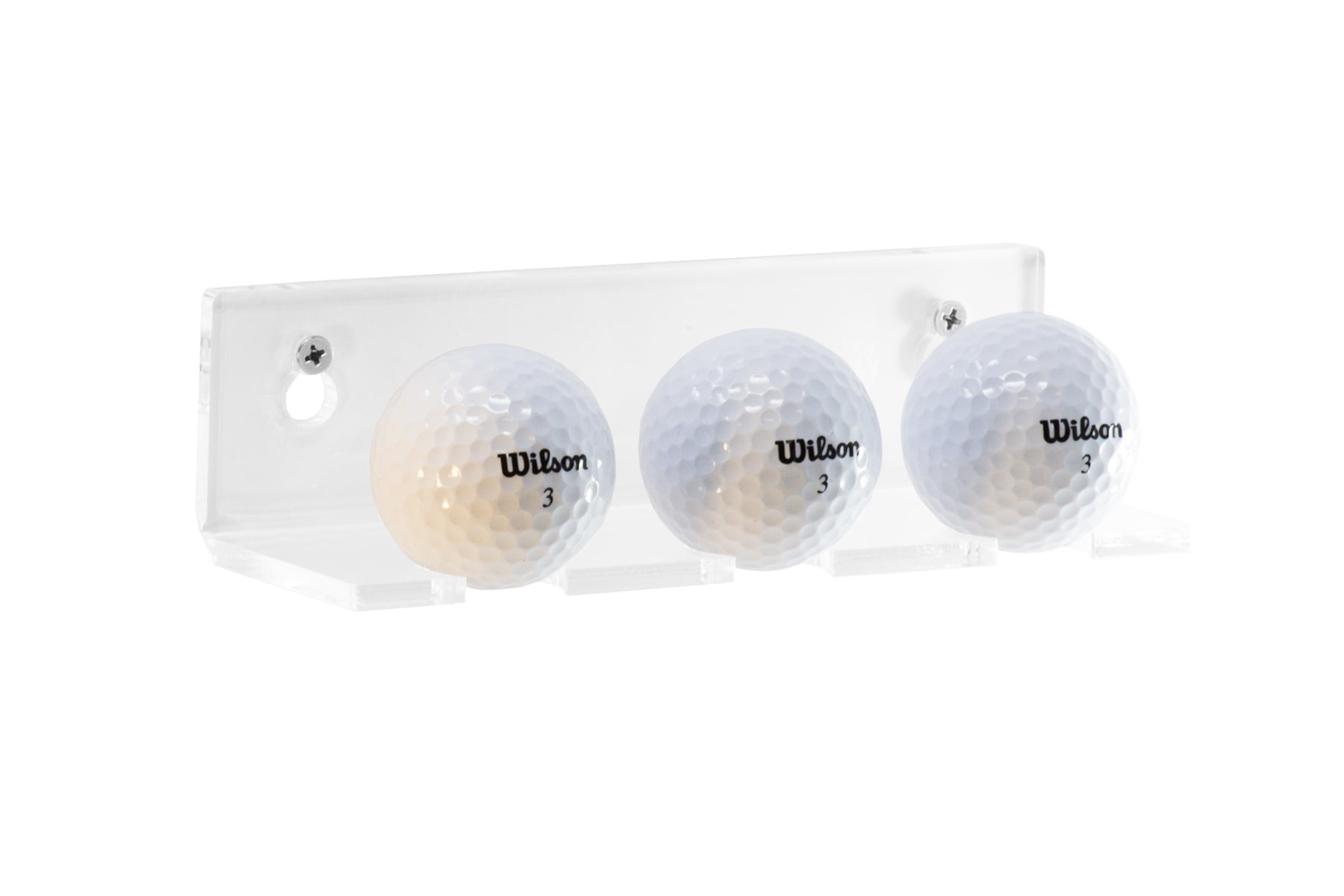 Deluxe Clear Acrylic Golf Ball Wall Mounted Floating Shelf for 3 Golf ...