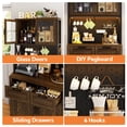 iSunirm Bar Cabinet with Drawers, Tall Coffee Bar Cabinet with Power ...