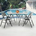 Ktaxon 4 Ft Round Folding Plastic Table, White, Indoor Outdoor Patio ...