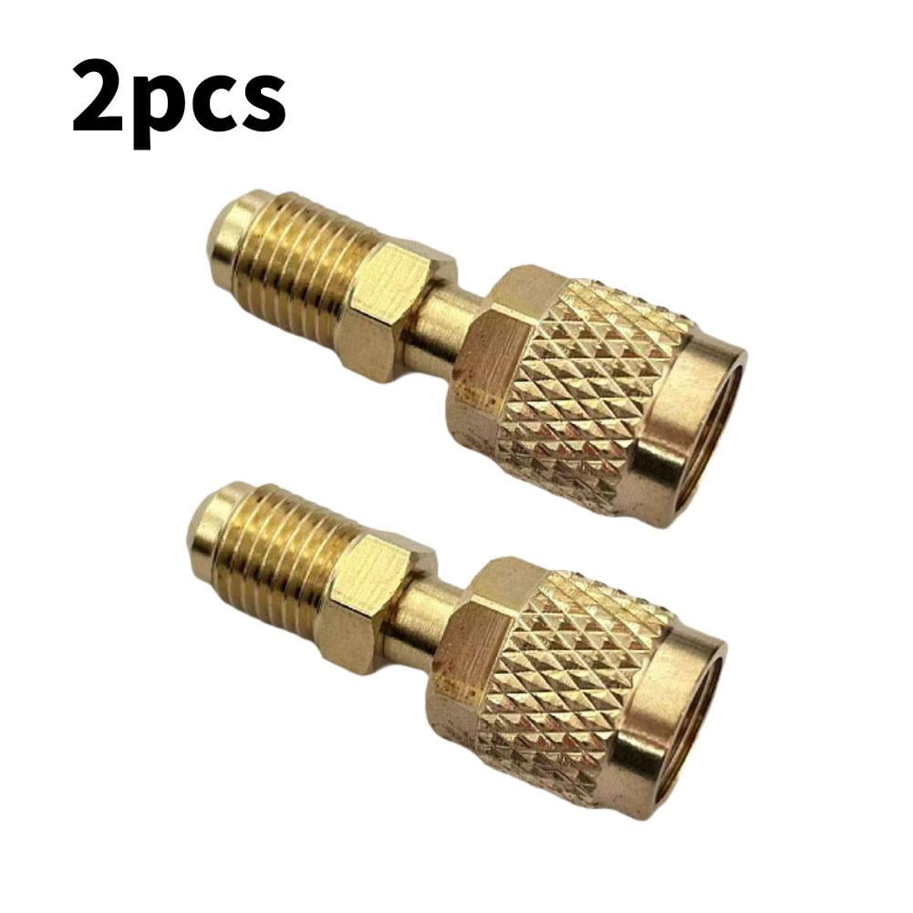 1/2pcs R22 R410b Refrigerant Brass Adapter, 1/4 Female To 1/4 Male ...