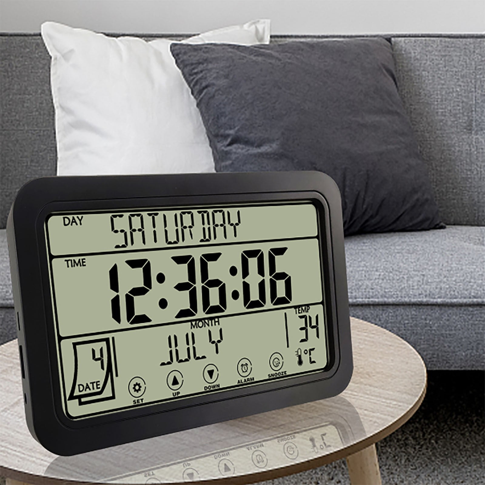 Wireless Indoor/Outdoor Temperature Atomic Clock Battery Powered With ...