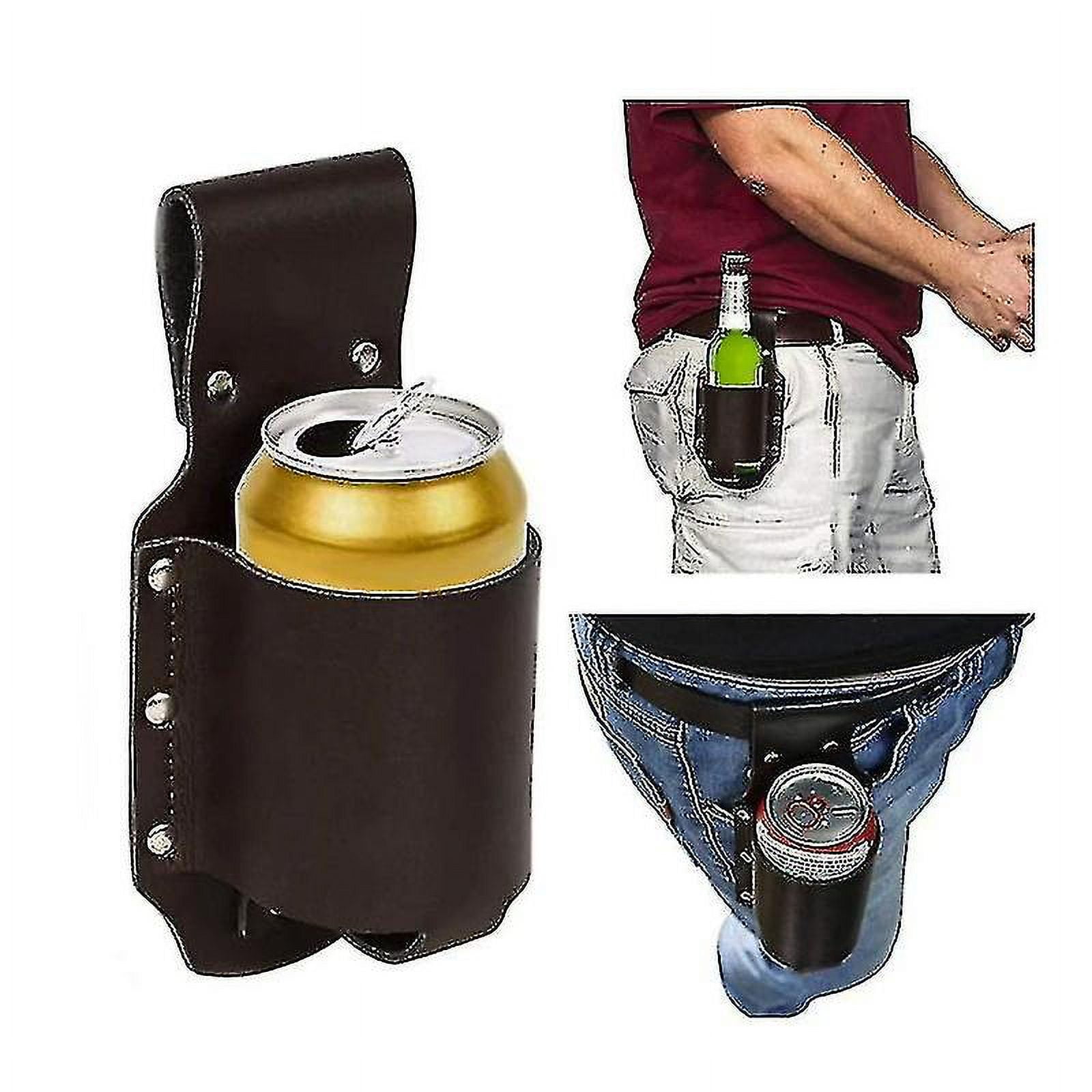 Leather Beer Holster Classic Beer Holster For Men Bottle Holder Belt ...