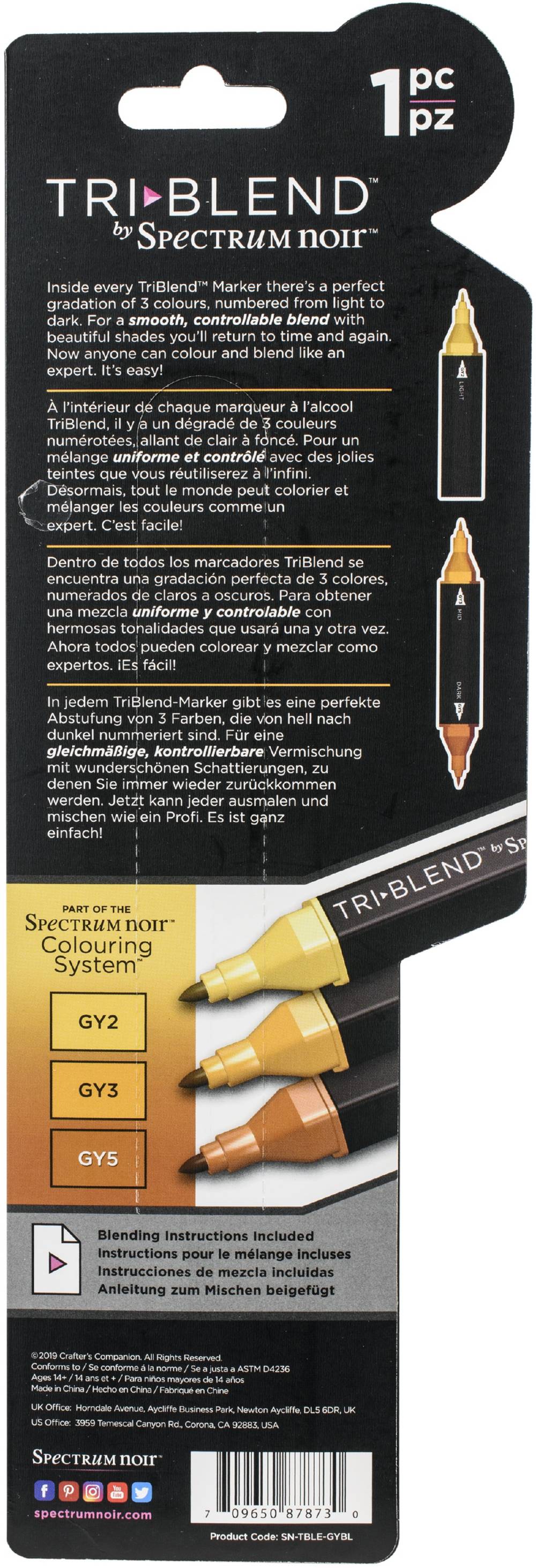 Spectrum Noir Triblend Marker-Gold Yellow Blend - Walmart.com