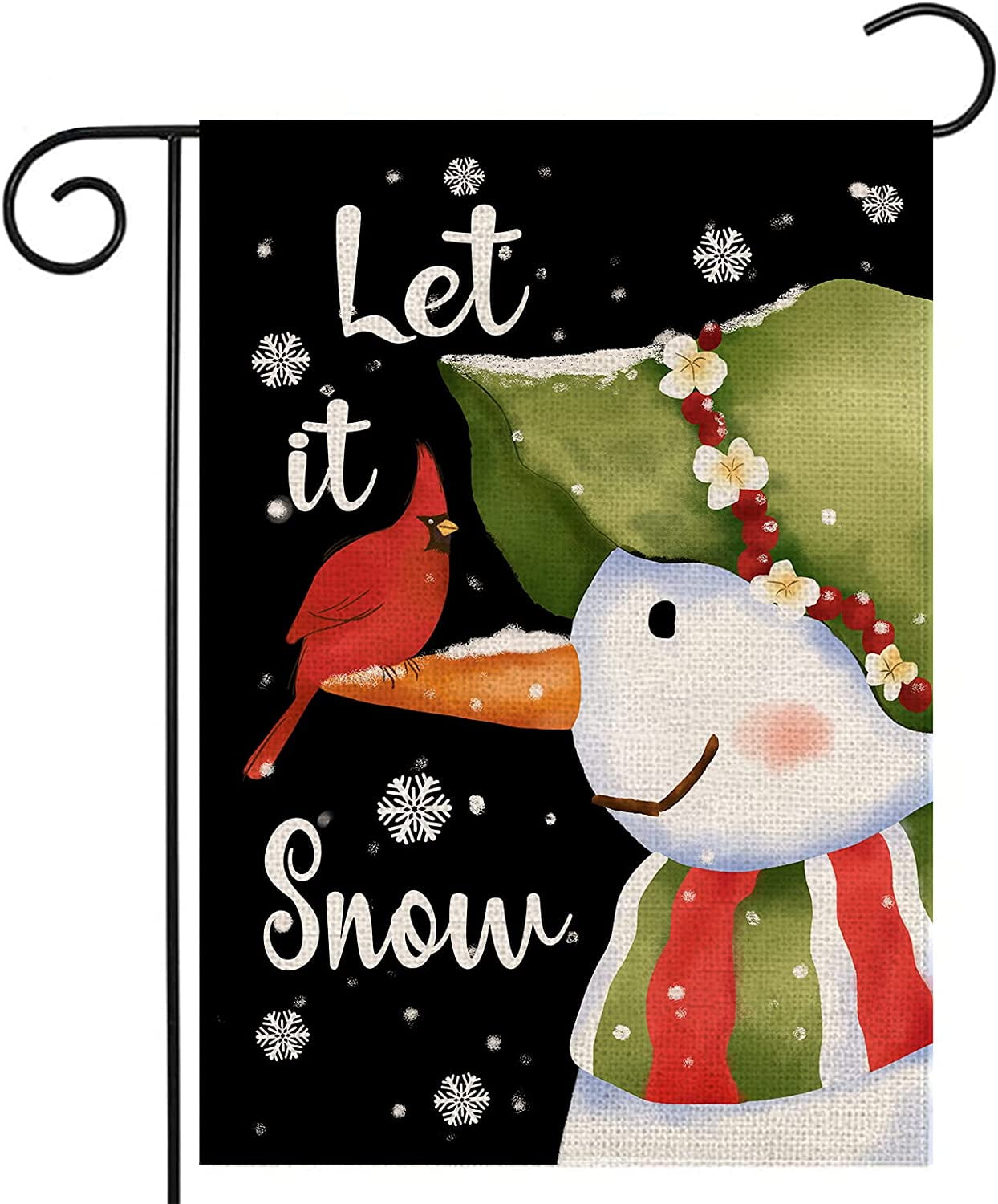 Let It Snow Snowman Garden Flag Double Sided 12.5x18 Inch Yard Flag ...