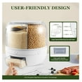 360° Rotating Grains Dispenser, 6 Grids Dry Food Dispenser, Round ...