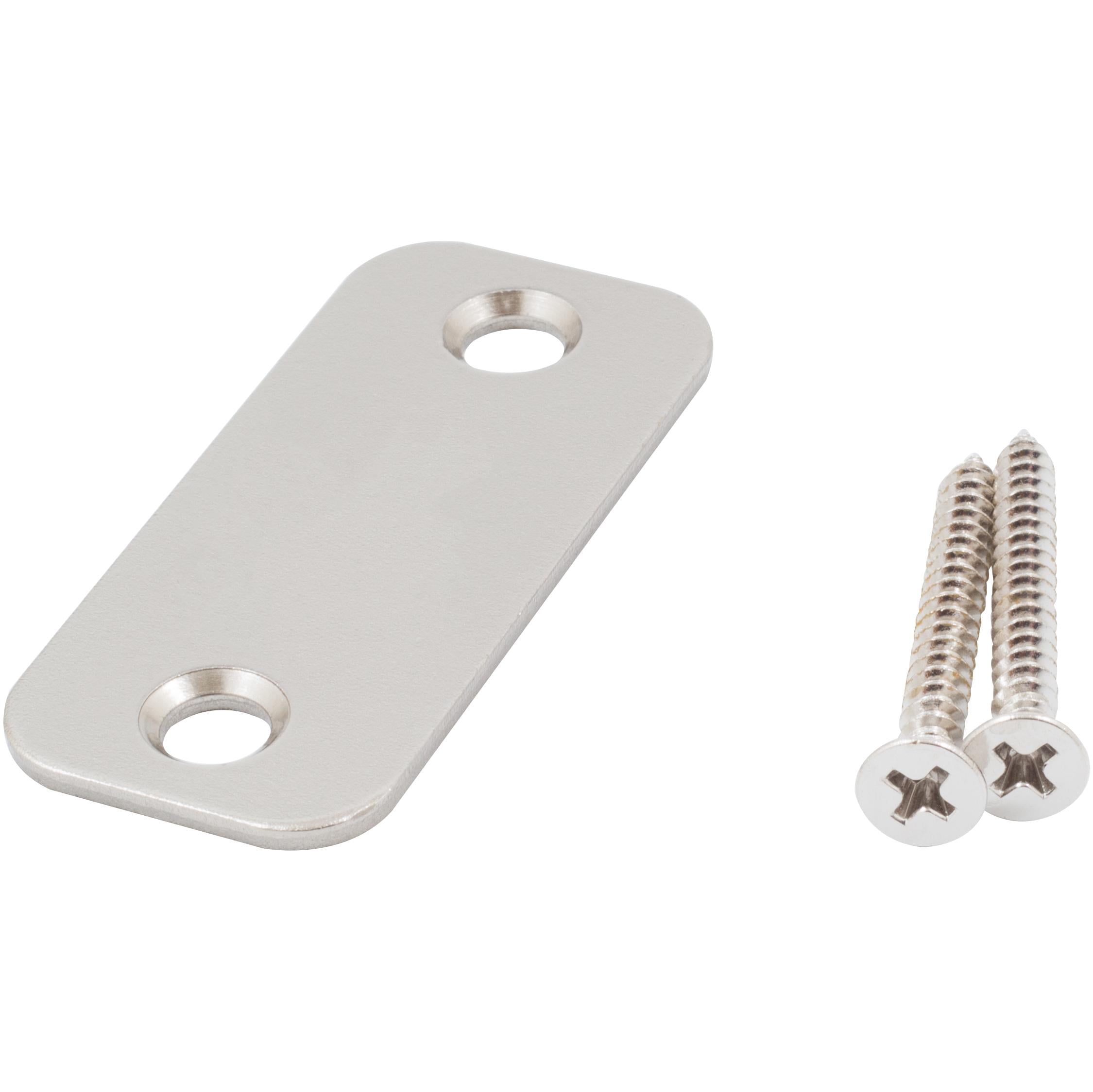 Round Corner Blank Strike Plate, 1" x 2-1/4", Satin Nickel by Stone ...