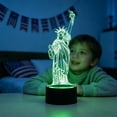 Acrylic Statue Of Liberty Night Light 7 Colors Changing Lamp Touch ...