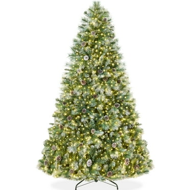 Best Choice Products 7.5ft Pre-Lit XMAS Scotch Pine Tree w/ 1,320 Branch Tips, 450 LED Lights ...