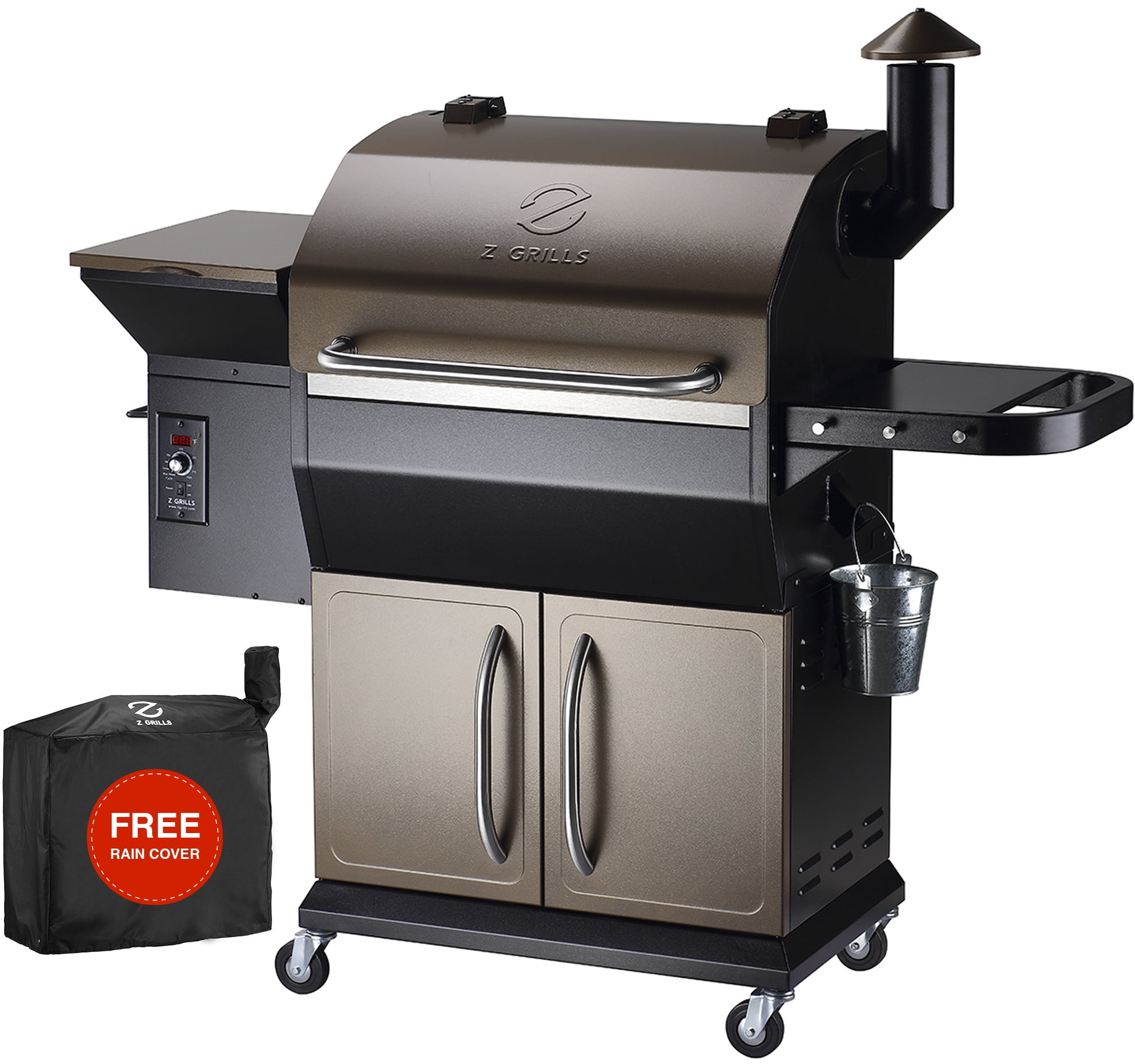 Z GRILLS ZPG-1000D 1060 sq. in. Wood Pellet Grill and Smoker 8-in-1 BBQ ...