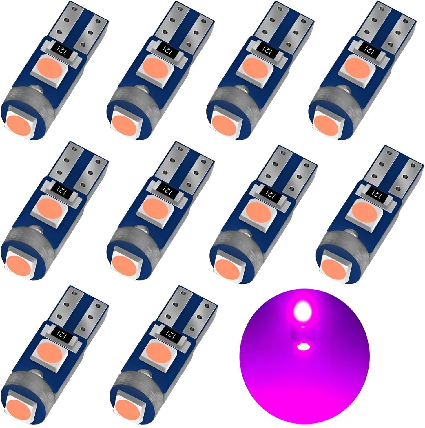 SURJDE Purple T5 37 74 2721 PC74 PC37 LED Bulb, 3030 Chips Super Bright ...