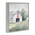 Stupell Industries Home USA Flag Barn Gray Framed Giclee Art, design by ...