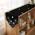 Black White Wildflowers Table Runner Linen Burlap Table Runner 90 ...