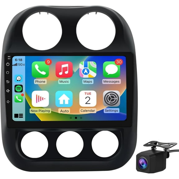 2+64G 7in Car Stereo Compatible for Jeep Patriot 2009-2017 with Carplay ...