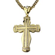 Mens Huge Crucifix Cross Chain Jesus Piece Cuban Hip Hop Necklace ...