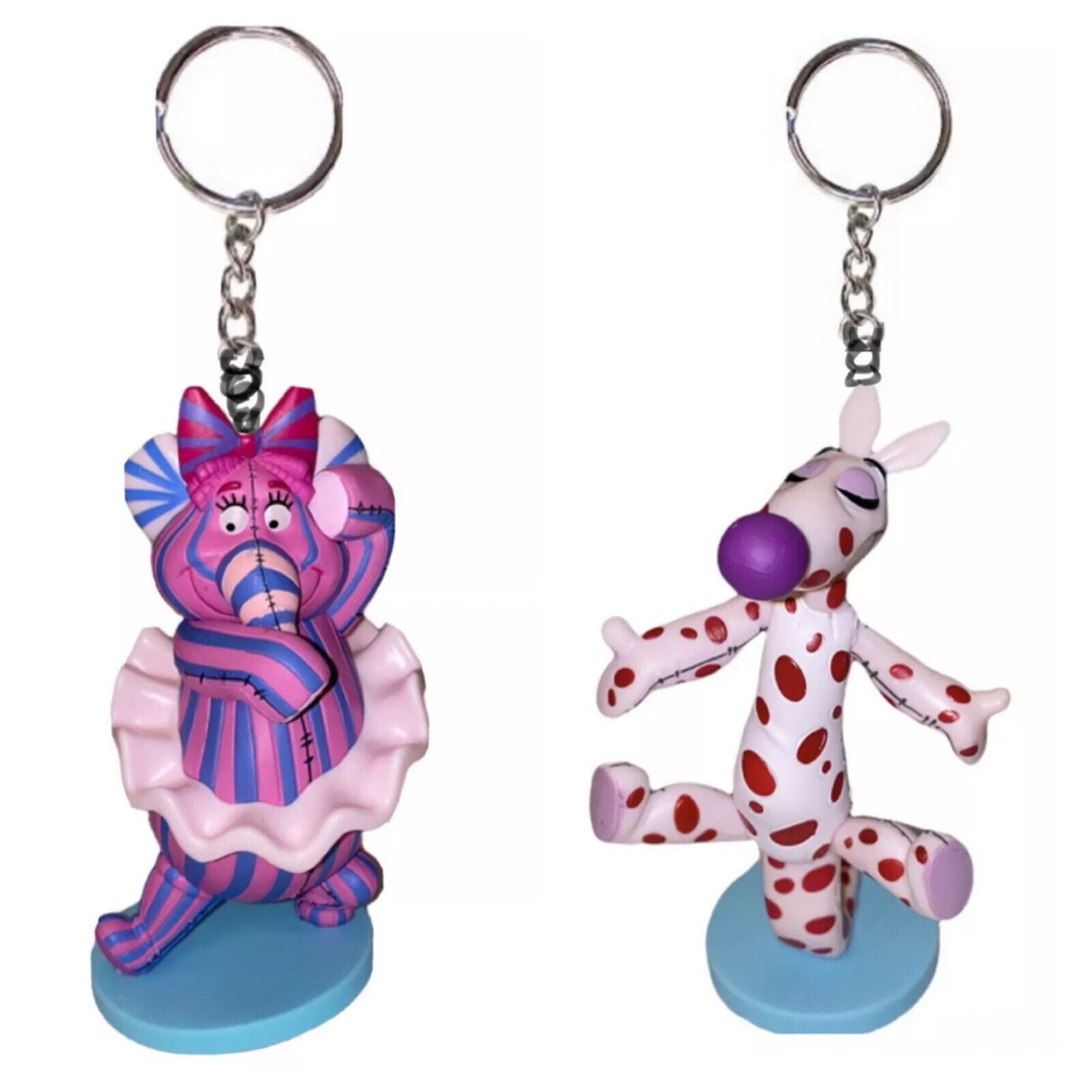 Heffalump Woozle Lumpy & Woozle Pink PVC Key Ring Keychain Figure Charm ...
