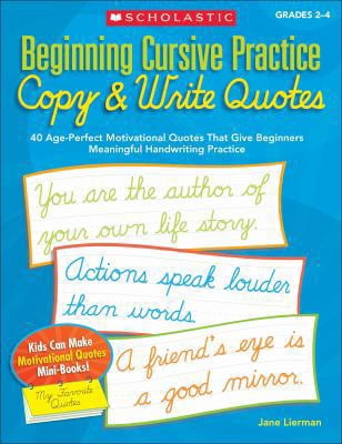 Pre-Owned Beginning Cursive Practice: Copy & Write Quotes: 40 Age ...