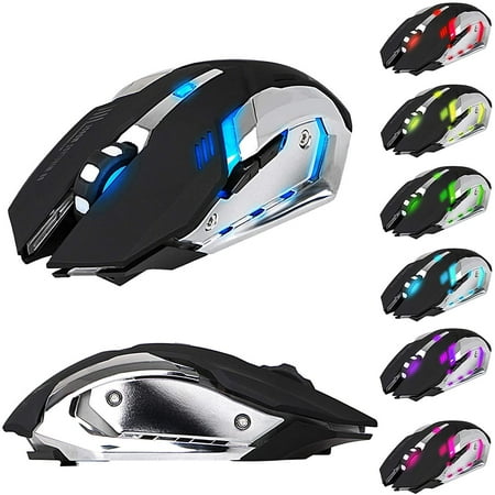 Wireless Optical Gaming Mouse w/USB Receiver, 7 Color Changing Wireless ...