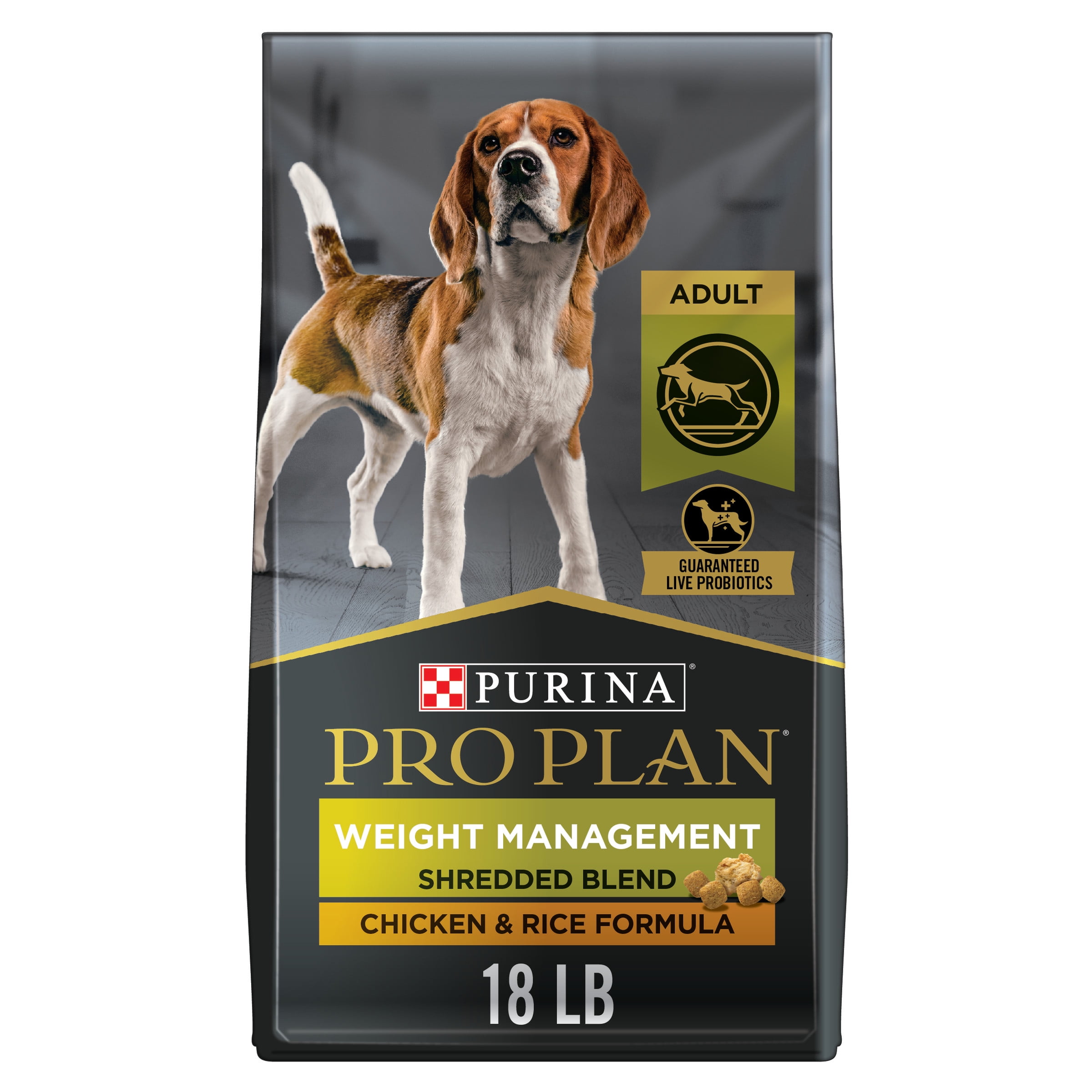 Purina Pro Plan Weight Management Dog Food, Shredded Blend Chicken ...