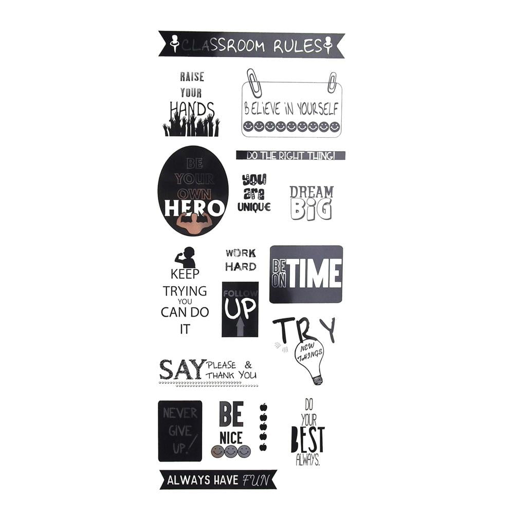 Classroom Rules Photo Safe Clear Foil Stickers, 18-Count - Walmart.com