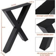 Set of 2 Steel Table Legs Heavy Duty X Frame Table Legs for Furniture ...