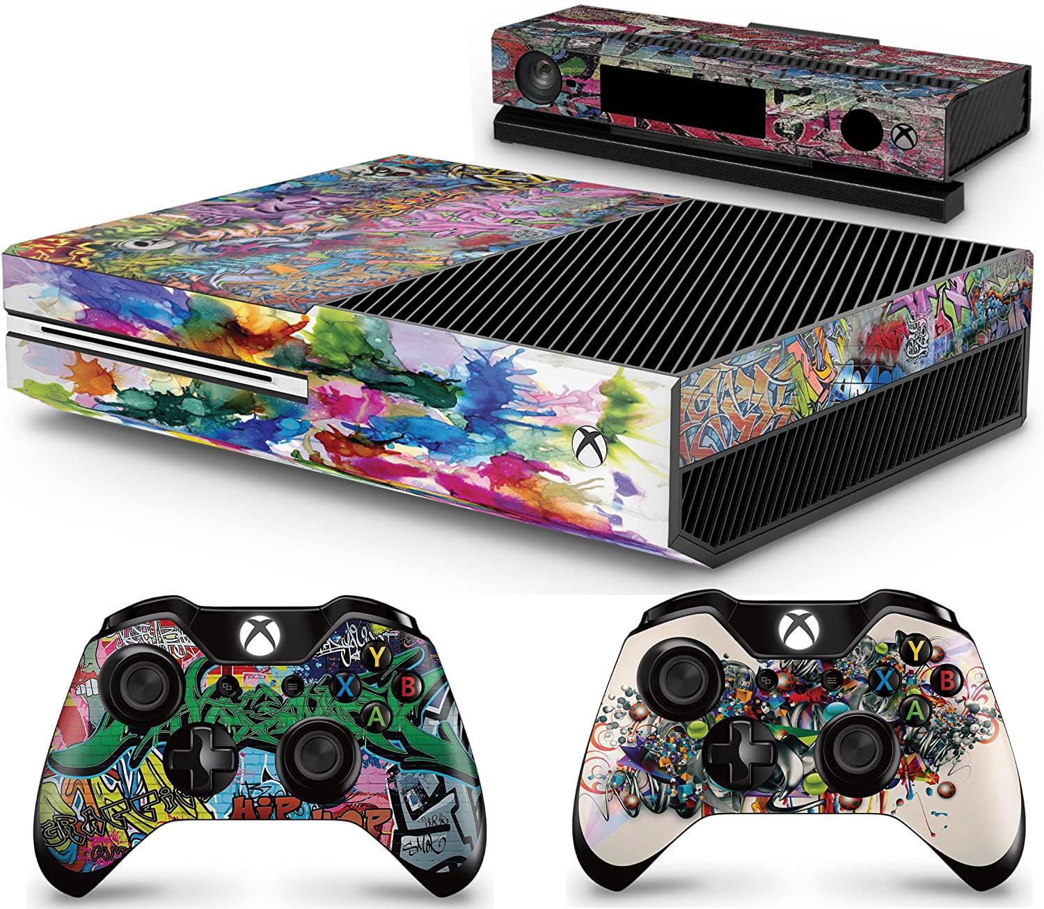 GNG Xbox Graffiti Console Skin Decal Sticker + 2 Controller Skins ...